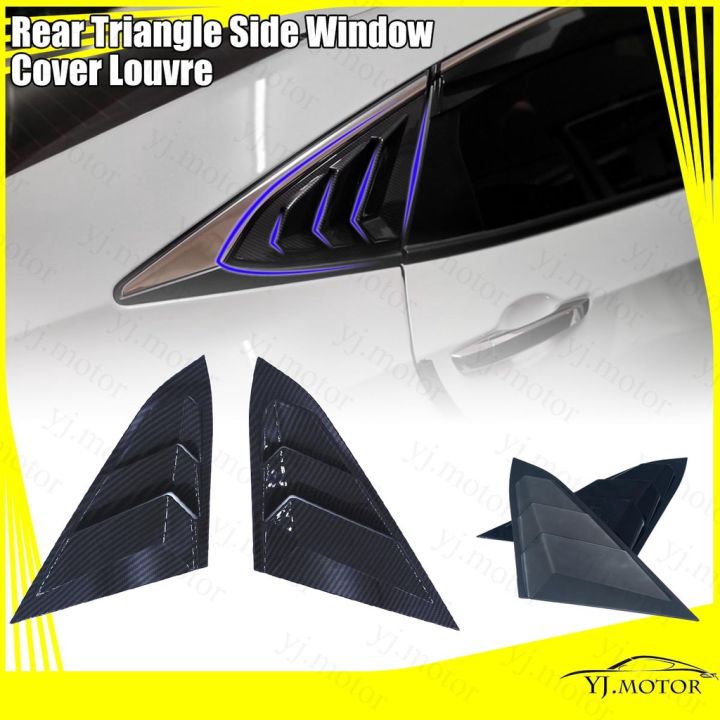 2016 - 2021 Honda Civic Fc Rear Triangle Side Window Cover Louvre Gloss ...