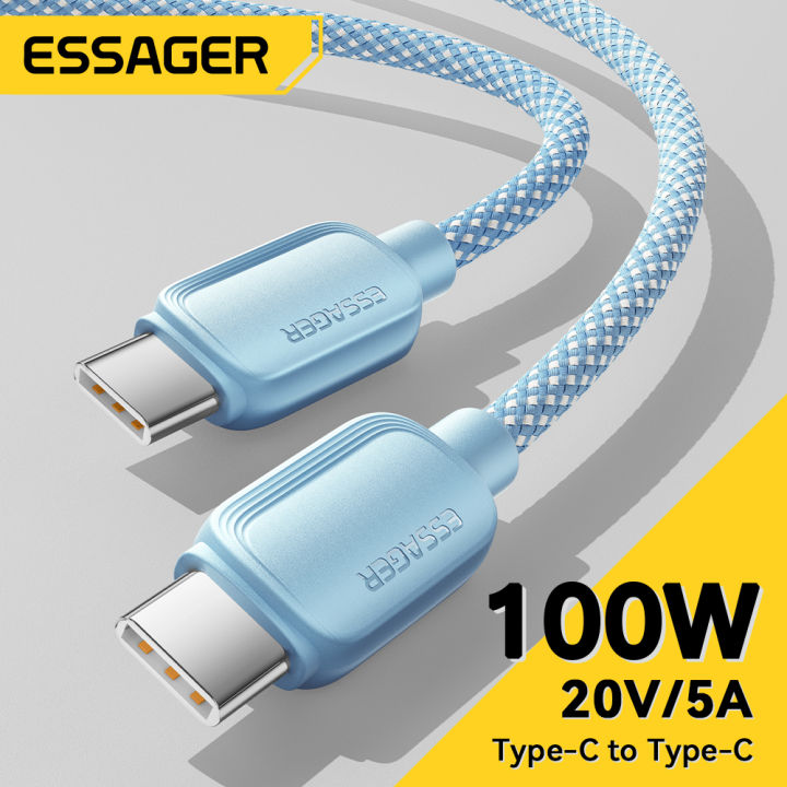 Essager PD 100W Type-C to Type C Cable Fast Charging USBC to C Charger ...
