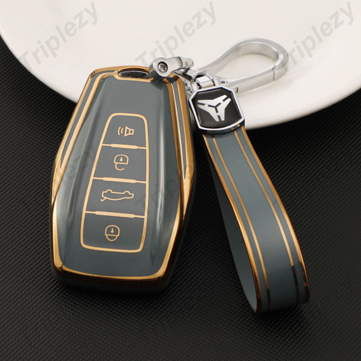 Soft TPU Smart Car Key Case Cover Chain Remote Fob Holder Shell ...