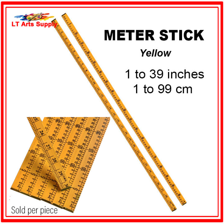 Yellow Meter Stick Wooden Ruler (1piece) | Lazada PH