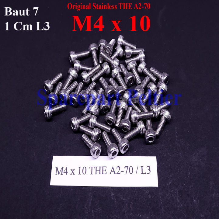 Baut L 3 stainless M4 x 10 M4x10 Drat 7 SUS 304 ORIGINAL THE A2-70 ...