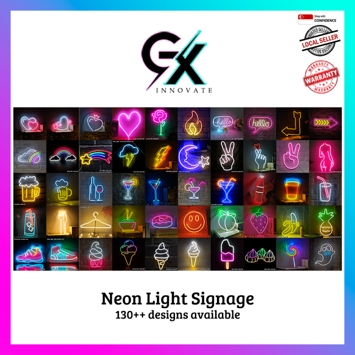 🇸🇬 GX Neon Light / Neon Designs Signage / Luminous LED Light USB ...