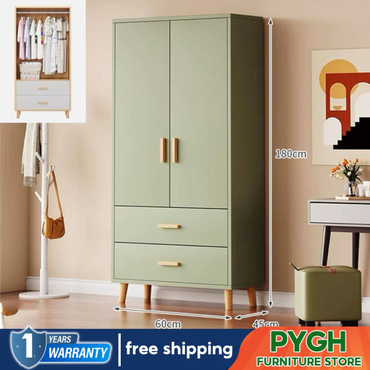 Minimalist wardrobe with drawers solid wood wardrobe | Lazada Singapore