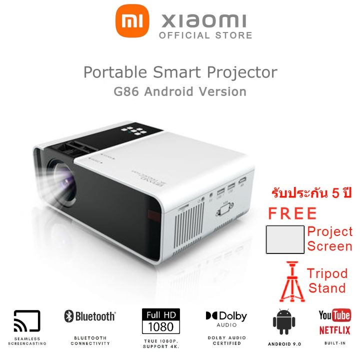 . Xiaomi 7800 lumens mini projector G86 HD projector WiFi LCD LED ...