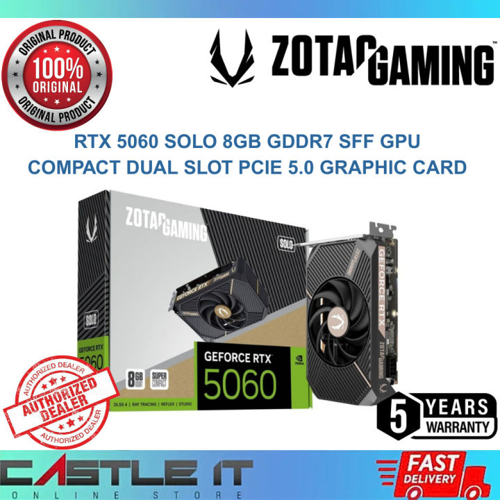 ZOTAC GeForce RTX 5060 SOLO 8GB GDDR7 SFF GPU Compact Dual Slot PCIe 5. ...