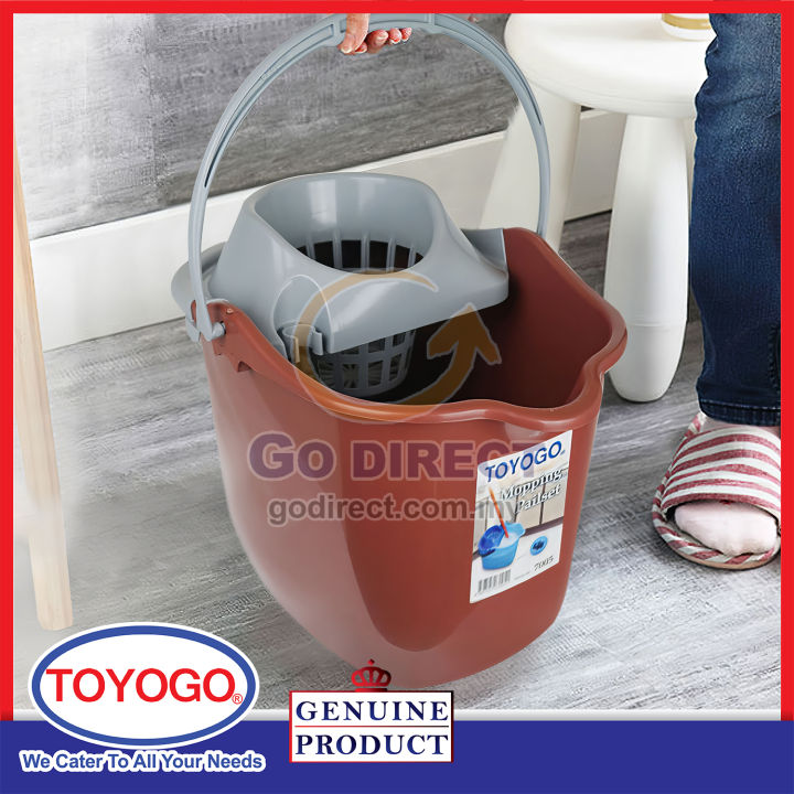 TOYOGO 13L Mop Bucket with Wheels (7005) Mopping Pail Floor Plastic ...