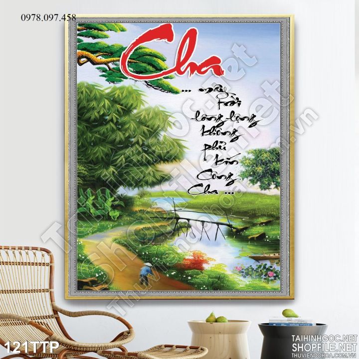 Tranh gạch thư pháp về cha mẹ ốp tường | Lazada.vn