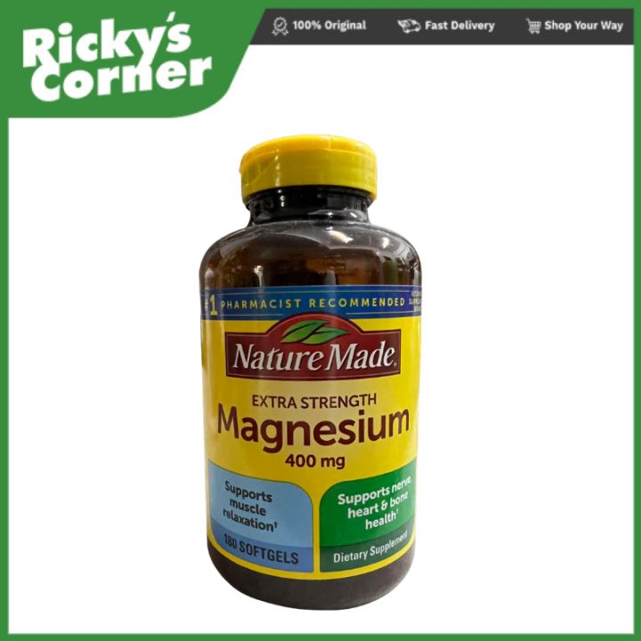 Nature Made Extra Strength Magnesium 400 Mg 180 Liquid Softgels NEW ...