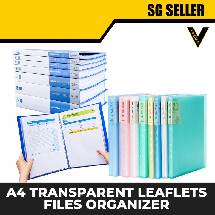 [SG SELLER] A4 Files Organizer Stationary Tansparent Loose-Leaf Multi ...