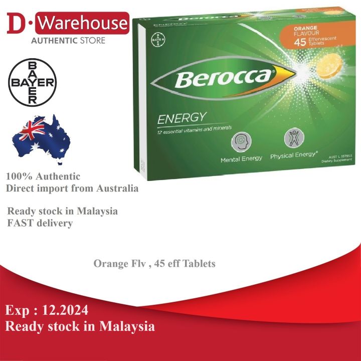 Bayer Berocca Performance Orange 45 Effervescent Tablets | Lazada