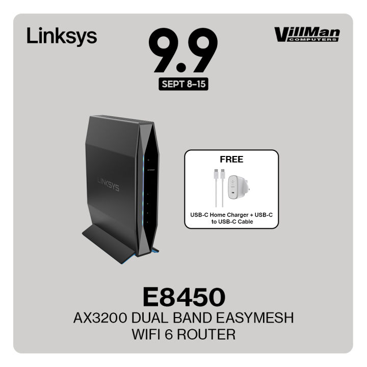 Linksys E8450 MAX-STREAM AX3200 DUAL-BAND WIFI 5 MU-MIMO GIGABIT ROUTER ...