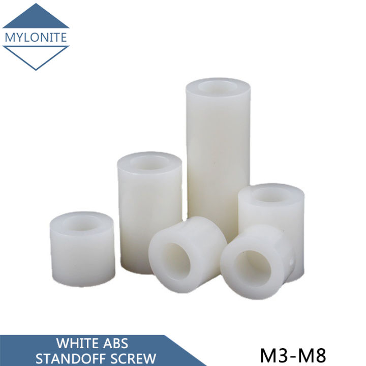 M3M4 M5 White Nylon Non-Threaded Spacer ABS Standoff Round Hollow ...