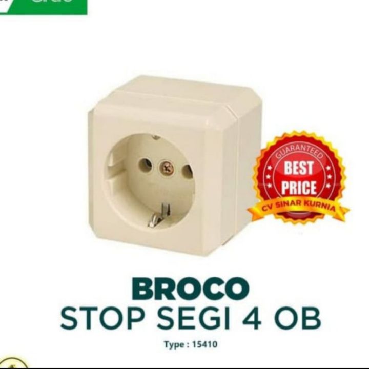 BROCO OB STOP KONTAK ARDE SEGI CREAM/TEMPEL KAYU SOCKET OUTLET 15410 ...