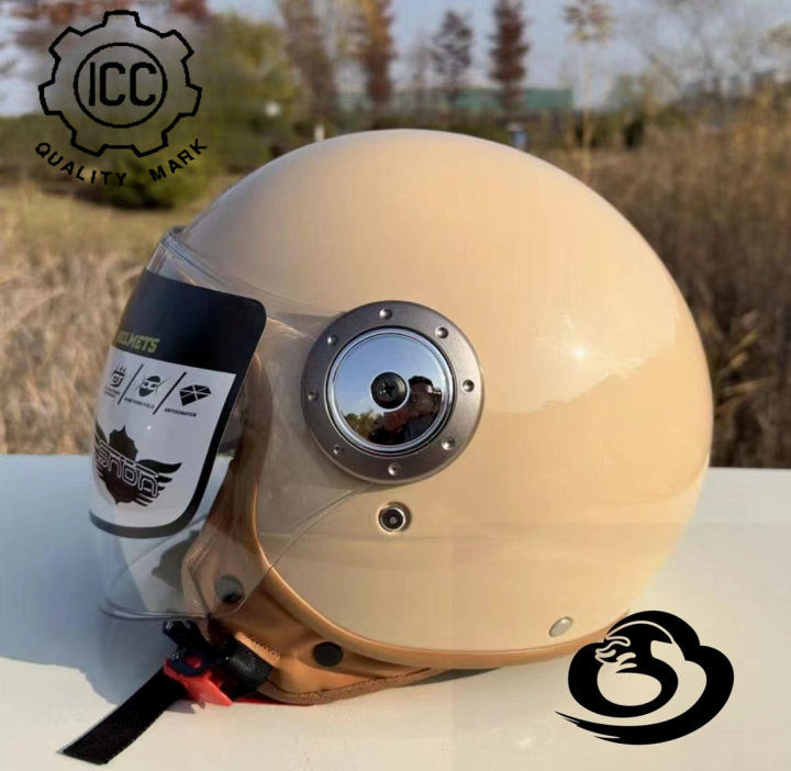 Helmet For Motorcycle Classic Half Face Original With Icc Sticker Men ...