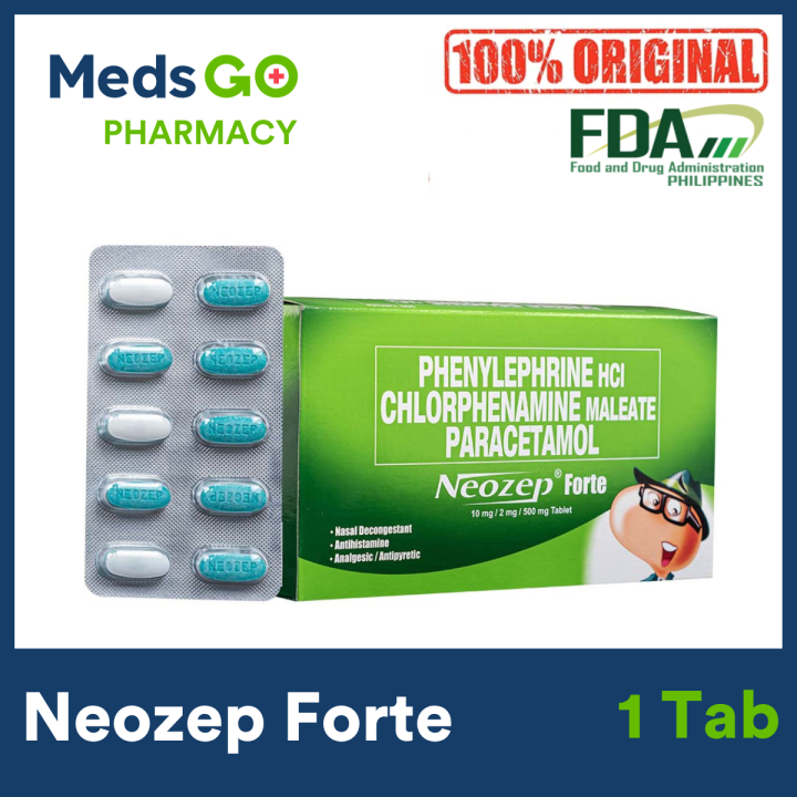 NEOZEP FORTE 10mg / 2mg / 500mg Tablet 1's | Lazada PH