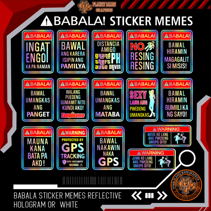 BABALA STICKER MEMES BAWAL HIRAMIN FOR MOTORCYCLE BIKE WATERPROOF ...