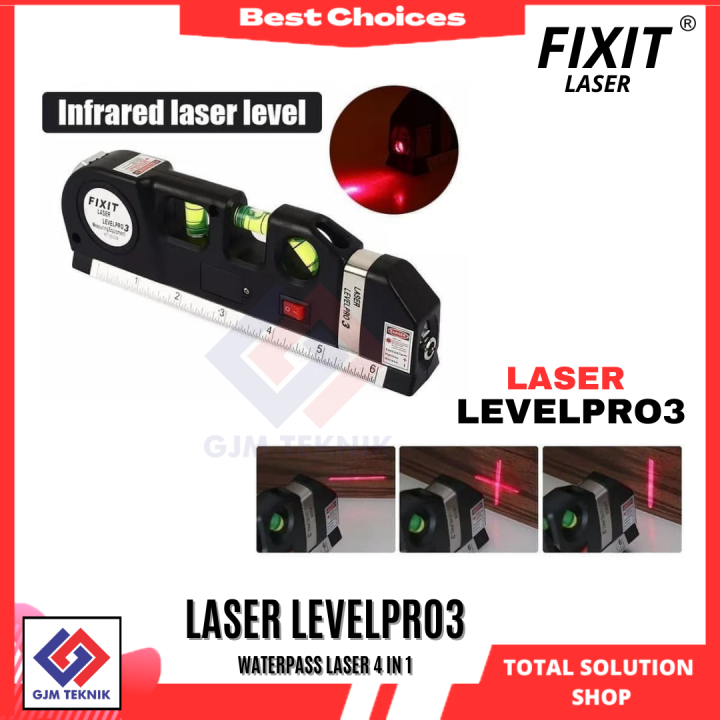 Waterpass Fixit Level Pro 3 Water Pass Meteran Laser up to 250 Cm ...