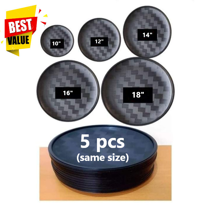 5 pcs Reusable Plastic Bilao 10" 12" 14" 16" 18" Round Food Tray ...