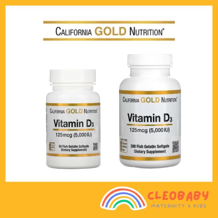 California Gold Nutrition, Vitamin D3, 125 mcg (5,000 IU), 360 Fish ...