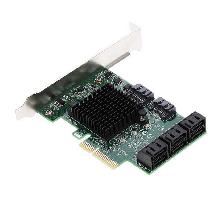 PCI-E SATA III 8 Ports Adapter Card PCI Express to SATA Controller Card ...