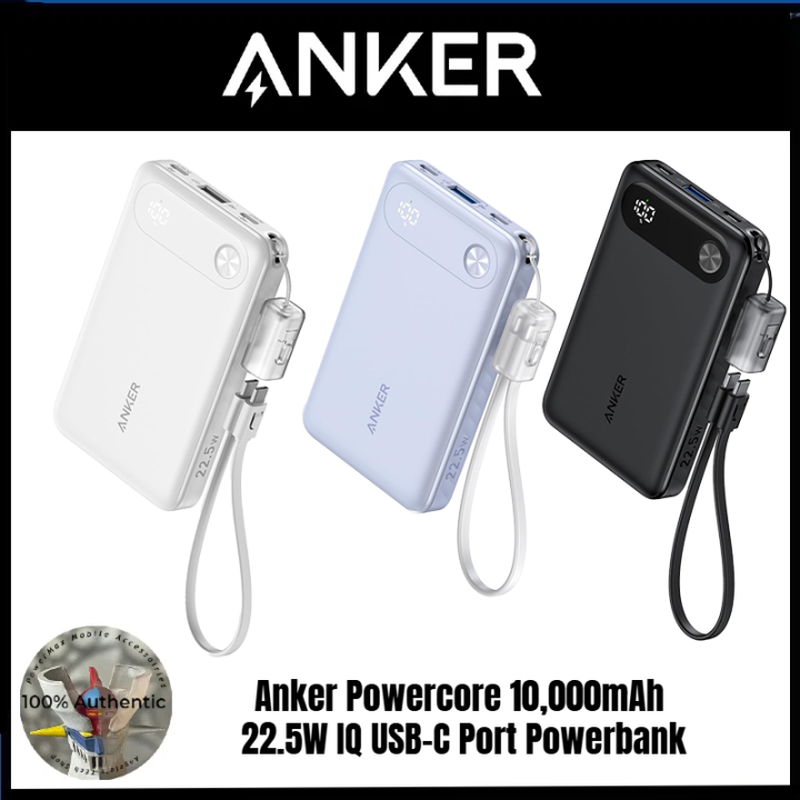 Anker Powercore 10,000mAh 22.5W IQ USB-C Port Powerbank ,with type C ...