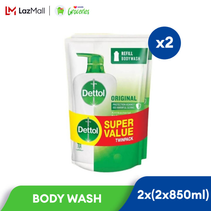 [BUNDLE] Dettol Shower Gel Original Refill Pouch 850ml Twin Pack x 2 ...