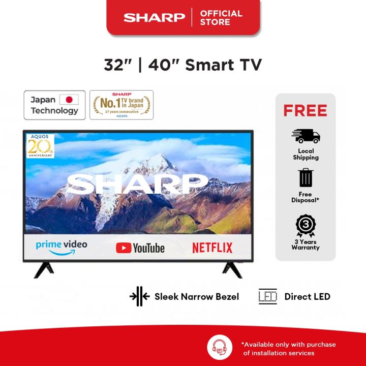 Sharp 32" l 43" Smart TV 2T-C32GF2000X / 2T-C43GF2000X | 3 Years Warranty | Lazada Singapore