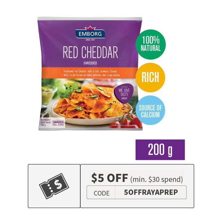 Emborg Red Cheddar Shredded Cheese 200 G | Lazada Singapore