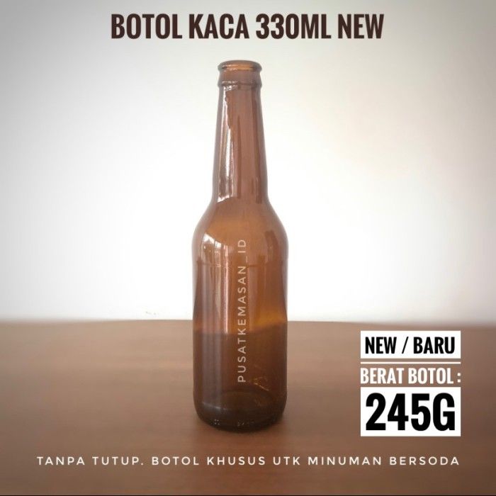 BOTOL KACA 330ML AMBER / BOTOL BELING KECAP COFFEE BIR BEER SODA ...