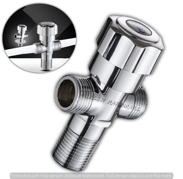 1PCS Two Way Angle Valve (1/2x1/2x1/2) Double Outlet Stainless Angle ...