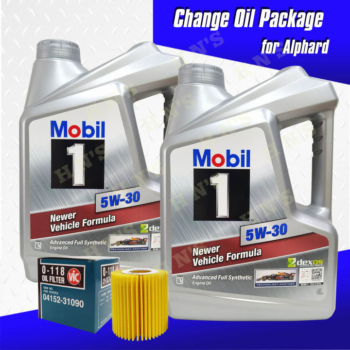 Mobil 1 5W-30 Fully Synthetic Oil Change Package for Toyota Alphard 3 ...