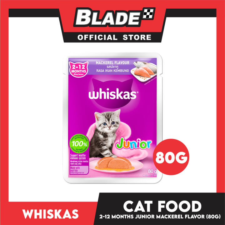 Whiskas Junior Mackerel Pouch Wet Cat Food 80g | Lazada PH