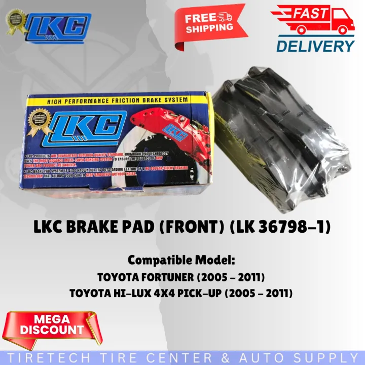 Brake Pad Front LKC Toyota Fortuner 2005-2011/Toyota Hilux 4x4 2005 ...
