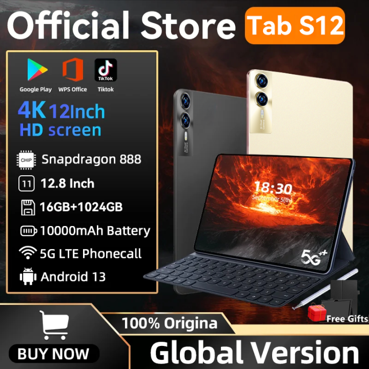 Asli Galaxy Tab S12 12.8 Inci 16GB RAM + 1024GB ROM 5G WIFI 10000mAh ...