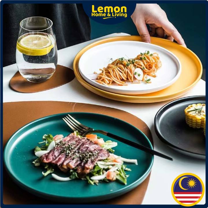🍋READY STOCK LEMON🍋 Ceramic Plate Nordic Western Food Plate Steak ...