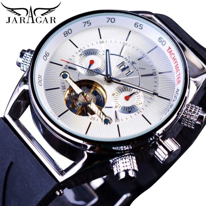JARAGAR automatic watch business men's top brand luxury fashion sports watch shark line design ...