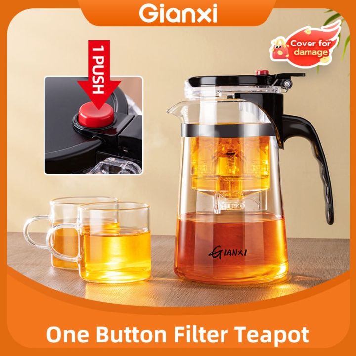 GIANXI Heat Resistant Glass Teapot Glass Filter Home Teapot Equipped ...