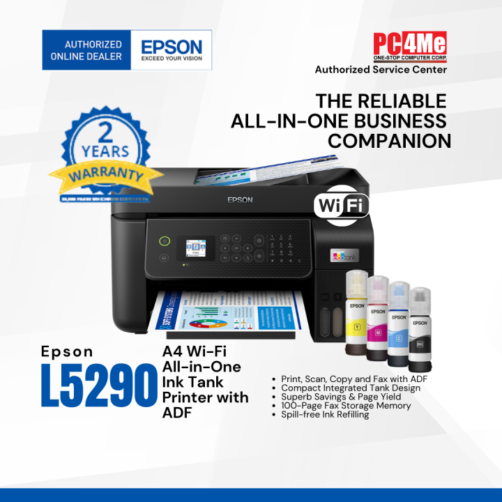Epson EcoTank L5290 A4 Wi-Fi All-in-One Ink Tank Printer with ADF ...