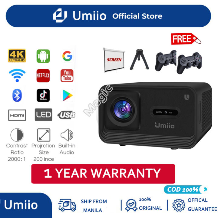 K10-U8 Pro Protable Mini 4K Full HD 6000 Projector OS Android Wifi ...