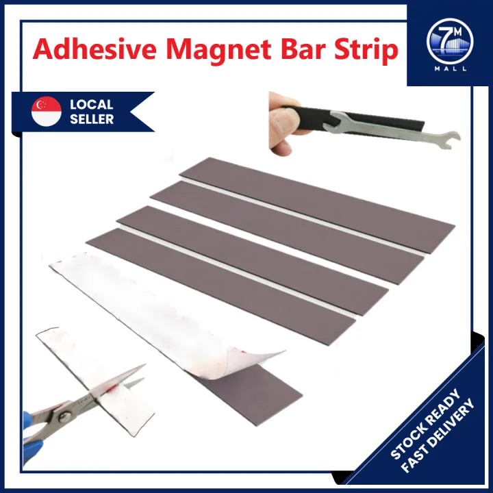 🇸🇬 Adhesive Magnetic Bar Strip | Thick Size Soft Rubber Magnet Double ...