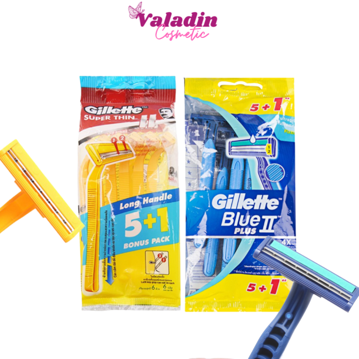Dao cạo râu GILLETTE [HCM] Super Thin Long Handle (6 Cây - Vàng) - dạo cạo râu nam |Dao cạo râu ...