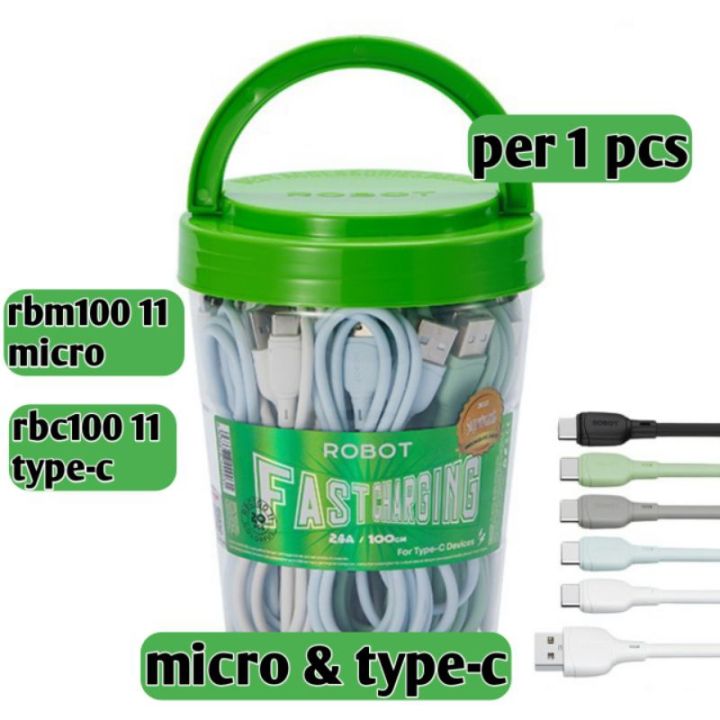 { 1 PCS } Kabel Data Fast Charging Robot RBM100 & RBM100S For Android ...