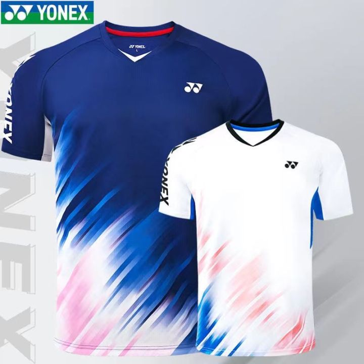 Yonex 2024 new badminton jersey table tennis men's and women's sportswear breathable short ...