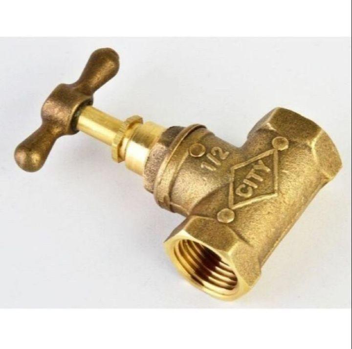 (READY STOCK) 15mm/20mm/25mm CITY Brass Stopcock Water Gate Valve | Lazada