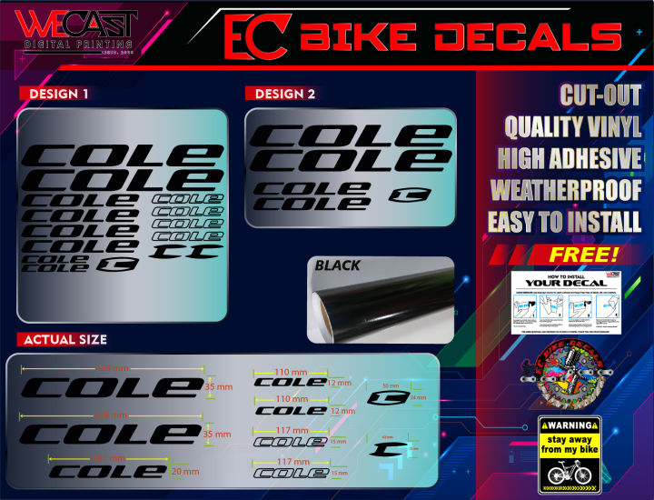 COLE BIKE FREAME DECALS | Lazada PH