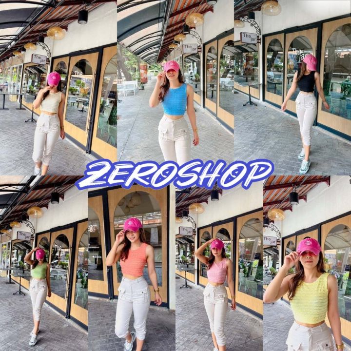 Zero shop🐰พร้อมส่ง🐰 (Zero-D102)เสื้อกล้ามครอปไหมพรม สีพาสเทลน่ารัก ต้องมีแล้ว | Lazada.co.th