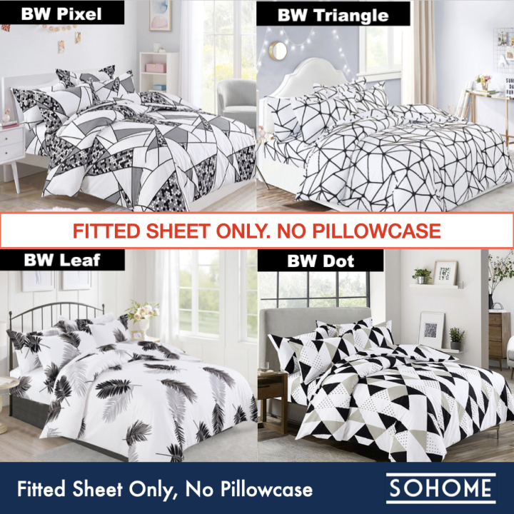 [fitted Sheet Only] Sohome 1pc Garterized Fitted Bedsheet Pillowcase