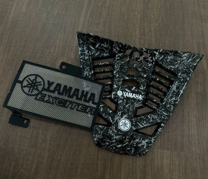 YAMAHA Y15ZR v1 v2 y15 ENGINE COVER FORGE CARBON BLACK RADIATOR COVER ...