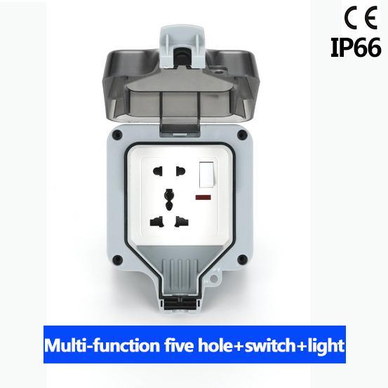 Waterproof socket Double weatherproof Outdoor Wall Power Socket ...