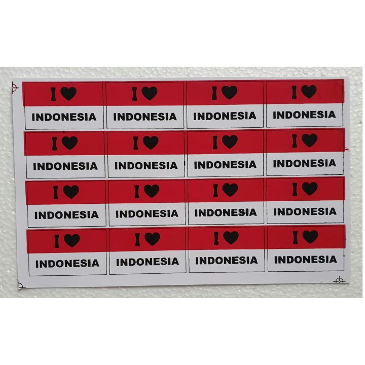 stiker sticker tempelan bendera merah putih indonesia satu set isi 16 ...